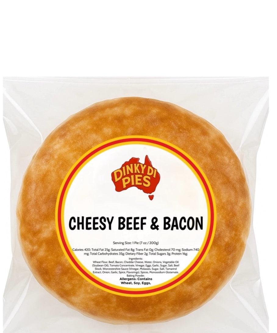 Cheesy Beef & Bacon Pie – Dinky Di Pies
